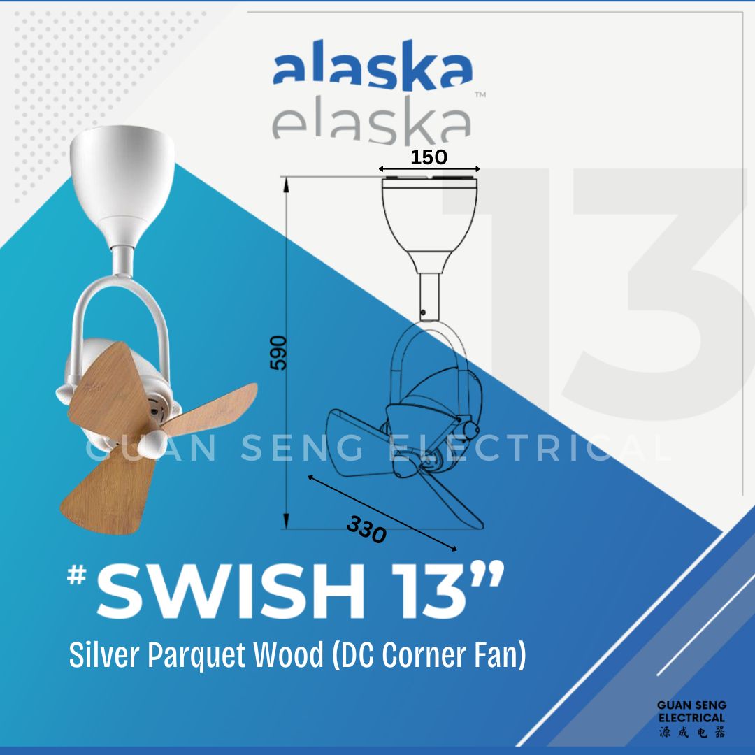 ALASKA SWISH 13″ Corner DC Ceiling Fan | Guan Seng Electrical | Shopee ...