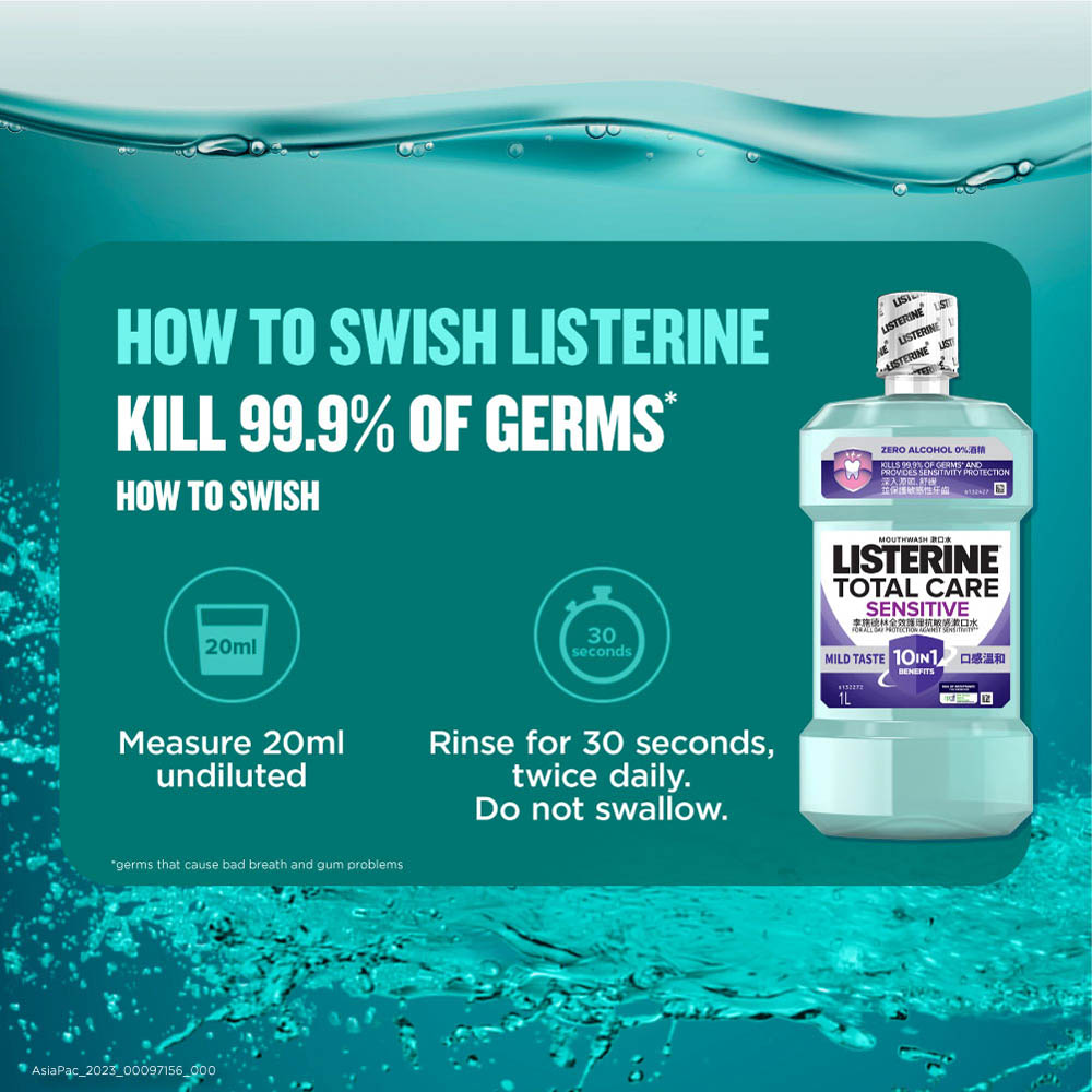LISTERINE Total Care Sensitive Mouthwash (All-Day Protection against ...