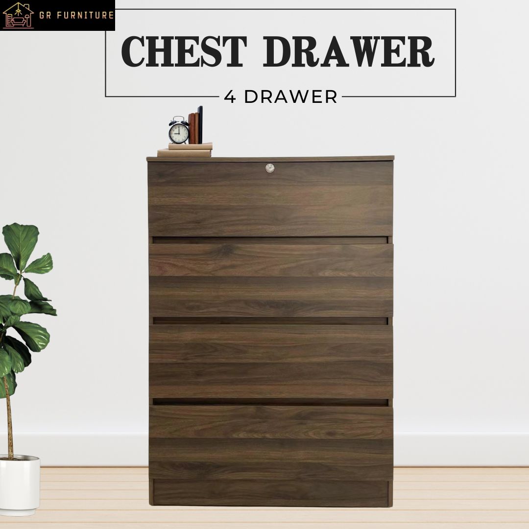 GR Furniture Modern 4 And 6 Layer Chest Drawer With Lock | Shopee Singapore