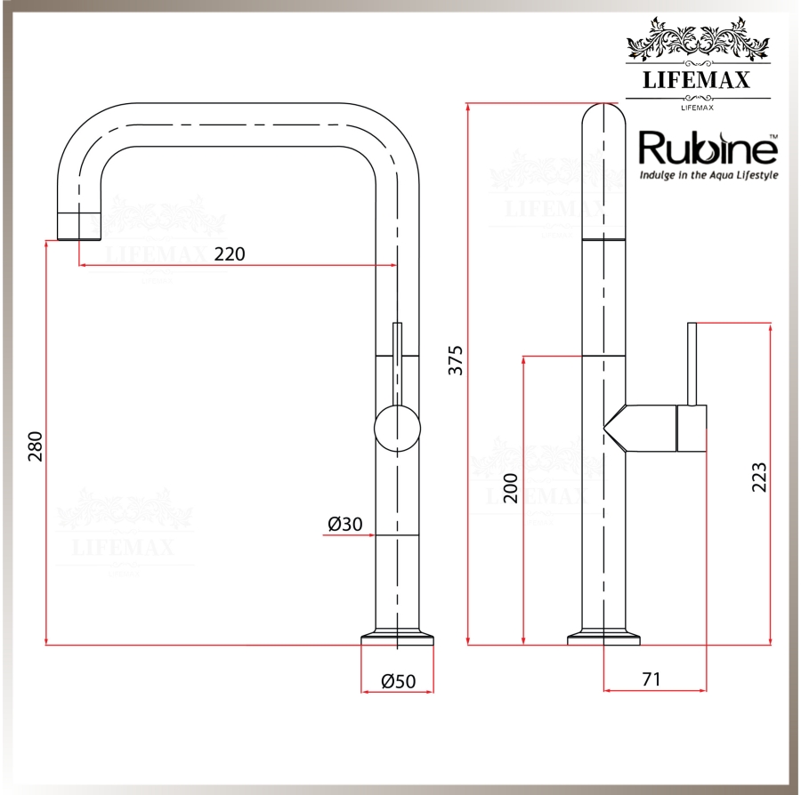 [Rubine Sink Faucet INOX 7744] Cold And Hot Kitchen Sink Faucets Mixer ...