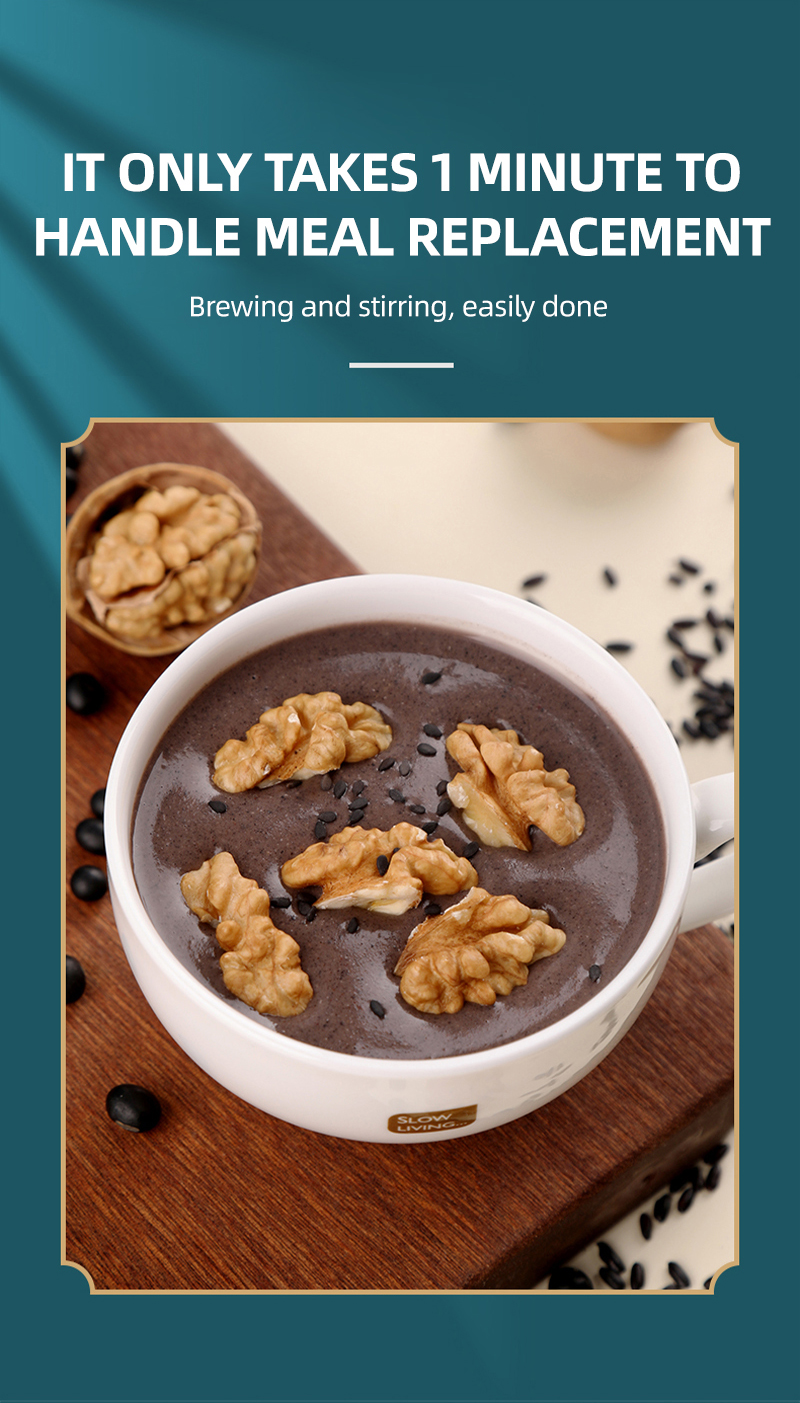 Walnut sesame black bean powder meal replacement powder instant black ...
