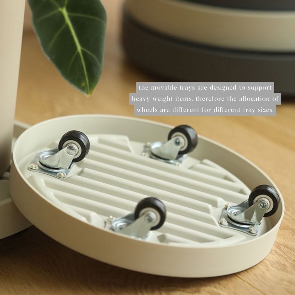 [SG Stock]Movable Round Plant Pot Tray with Wheels | Big Planters Heavy ...
