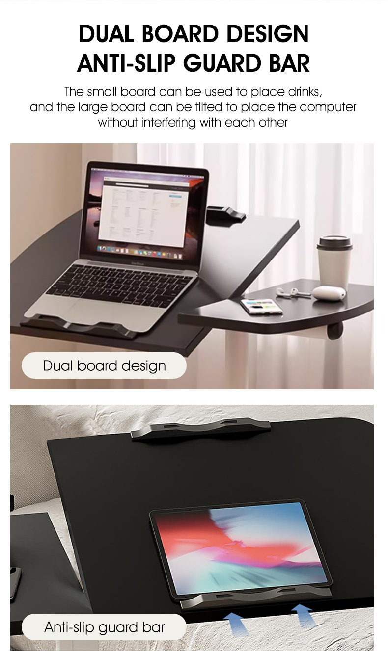 HXR Movable Bedside Computer Table Coffee Table Adjustable Height ...