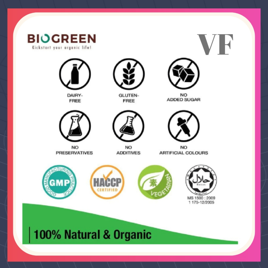 [BUY 1 FREE 1] BIOGREEN BG100 ORGANIC OAT BRAN POWDER 500g / Beta Gold ...