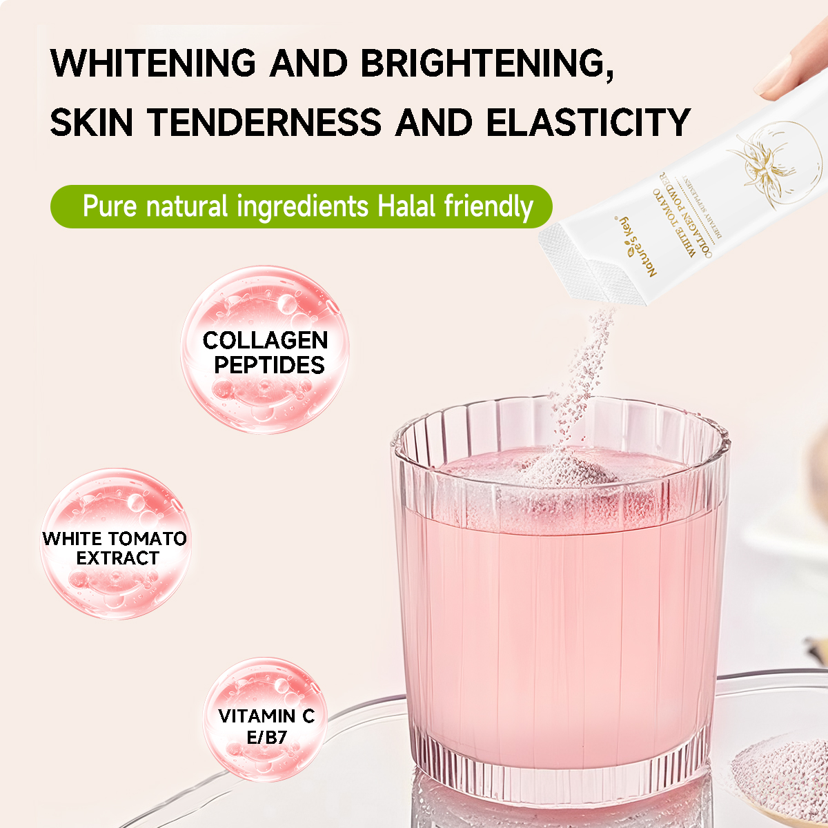 Nature's Key White Tomato Collagen Sachets Tomato Skin Booster Vit C&E ...