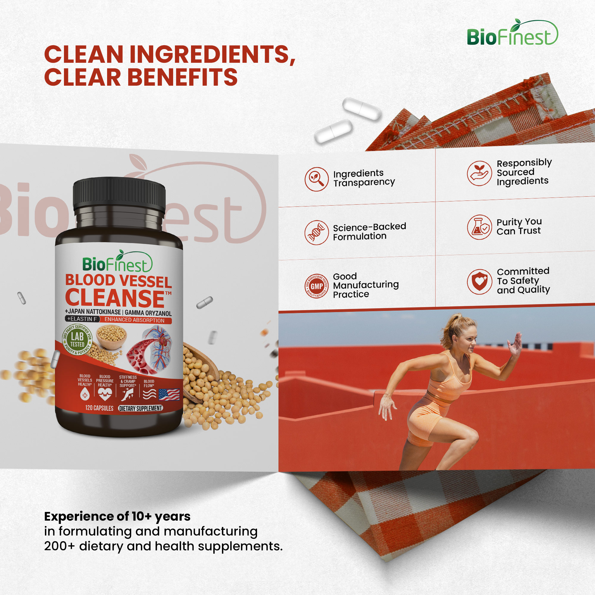 Biofinest Blood Vessel Cleanse Nattokinase - Clean Flexible Vessels Heart Blood Pressure ...