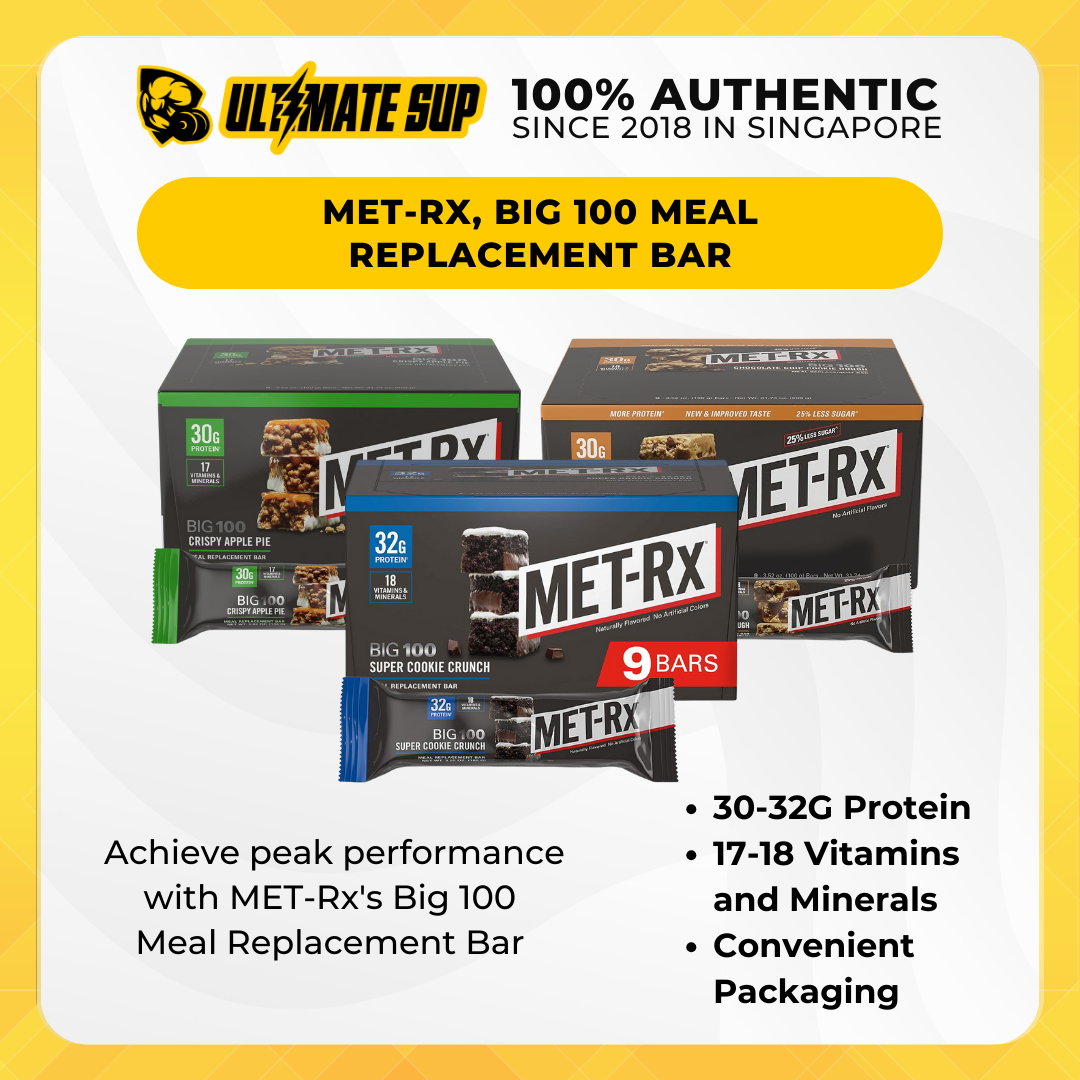 MET-Rx Big 100 Protein Bars, Meal Replacement, Vitamins A & C, Zinc ...