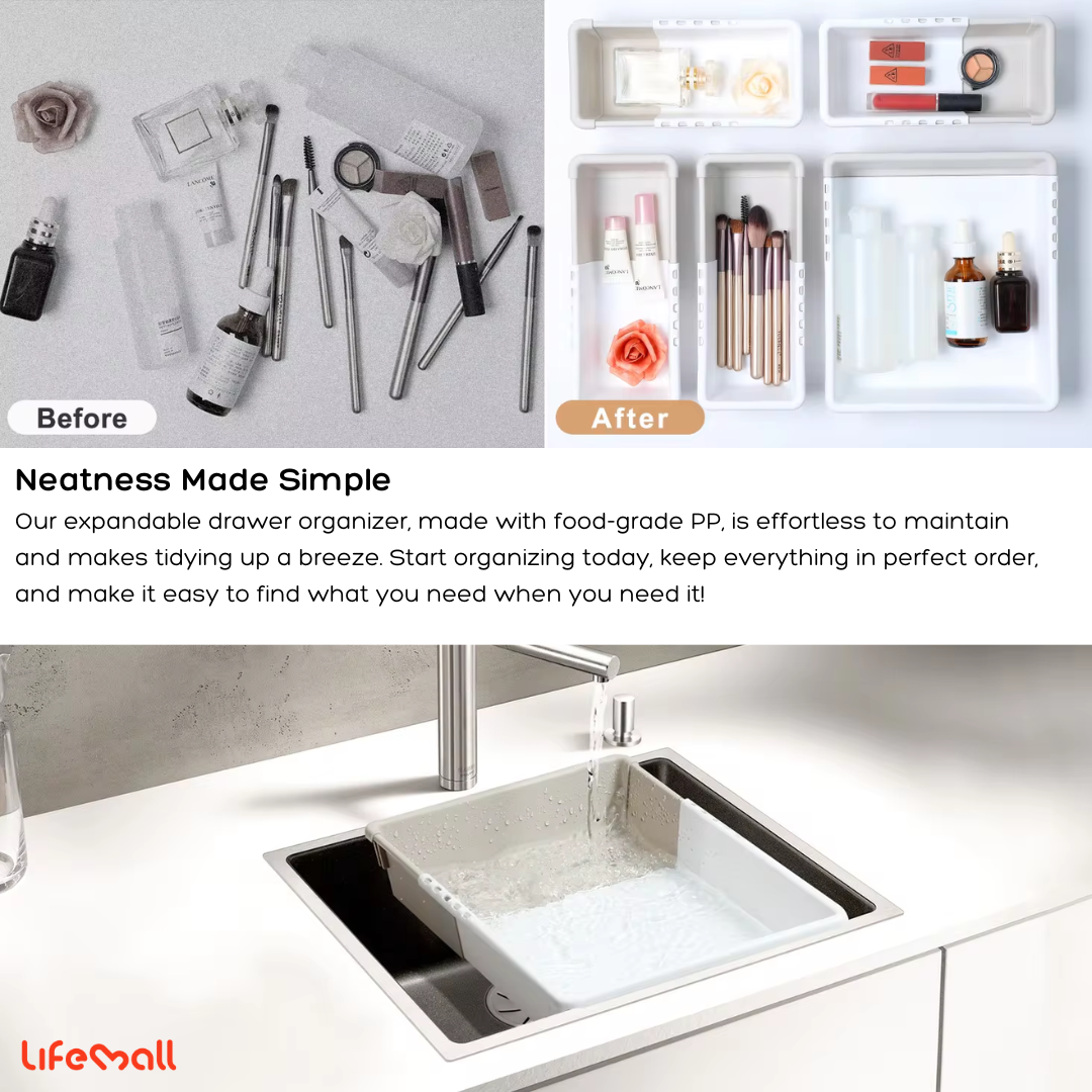 LifeMall - Extendable Drawer Organiser Wardrobe Drawer Organizer ...