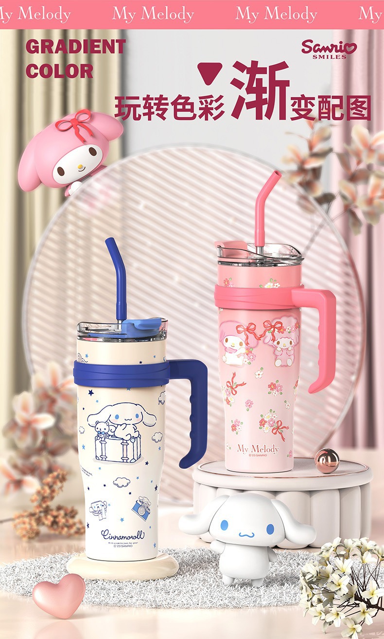 🔥SG LOCAL STOCK🔥1200ml Sanrio Portable Tumbler With Handle Stainless ...