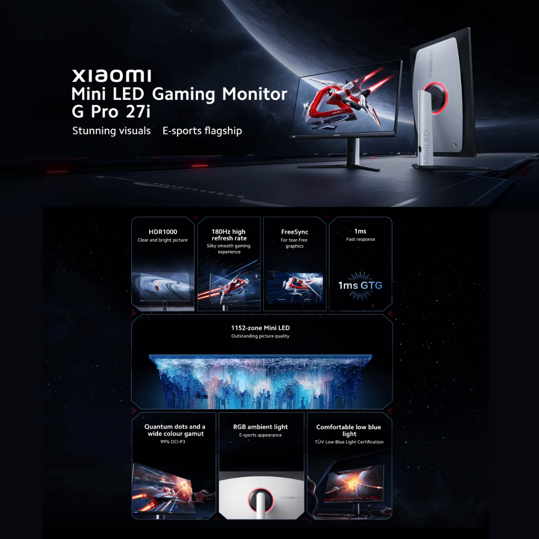 Xiaomi Mini LED GPro 27i Gaming Monitor | HDR1000 | 180 Hz Refresh Rate ...