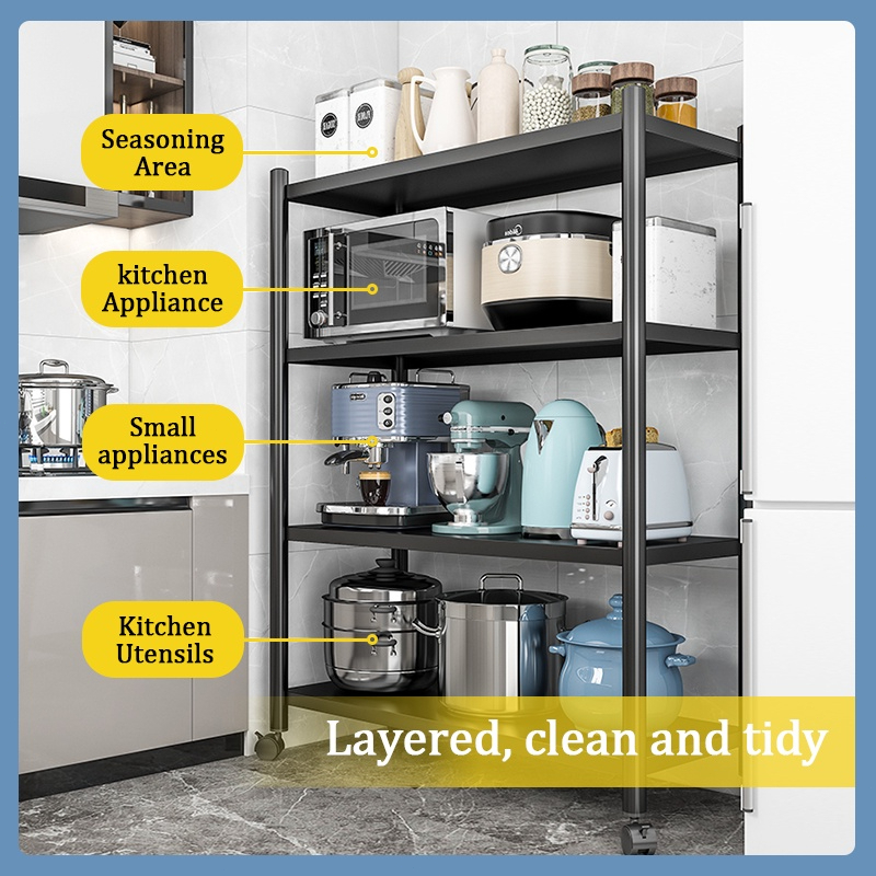 5Layer Steel Shelf Movable Storage Rack All Metal Rack Adjustable ...