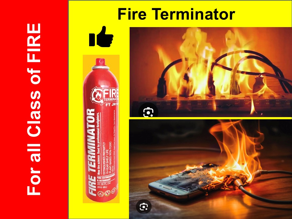 Fire Terminator / Fire Extinguisher. Invented & Made in Singapore. Zero ...