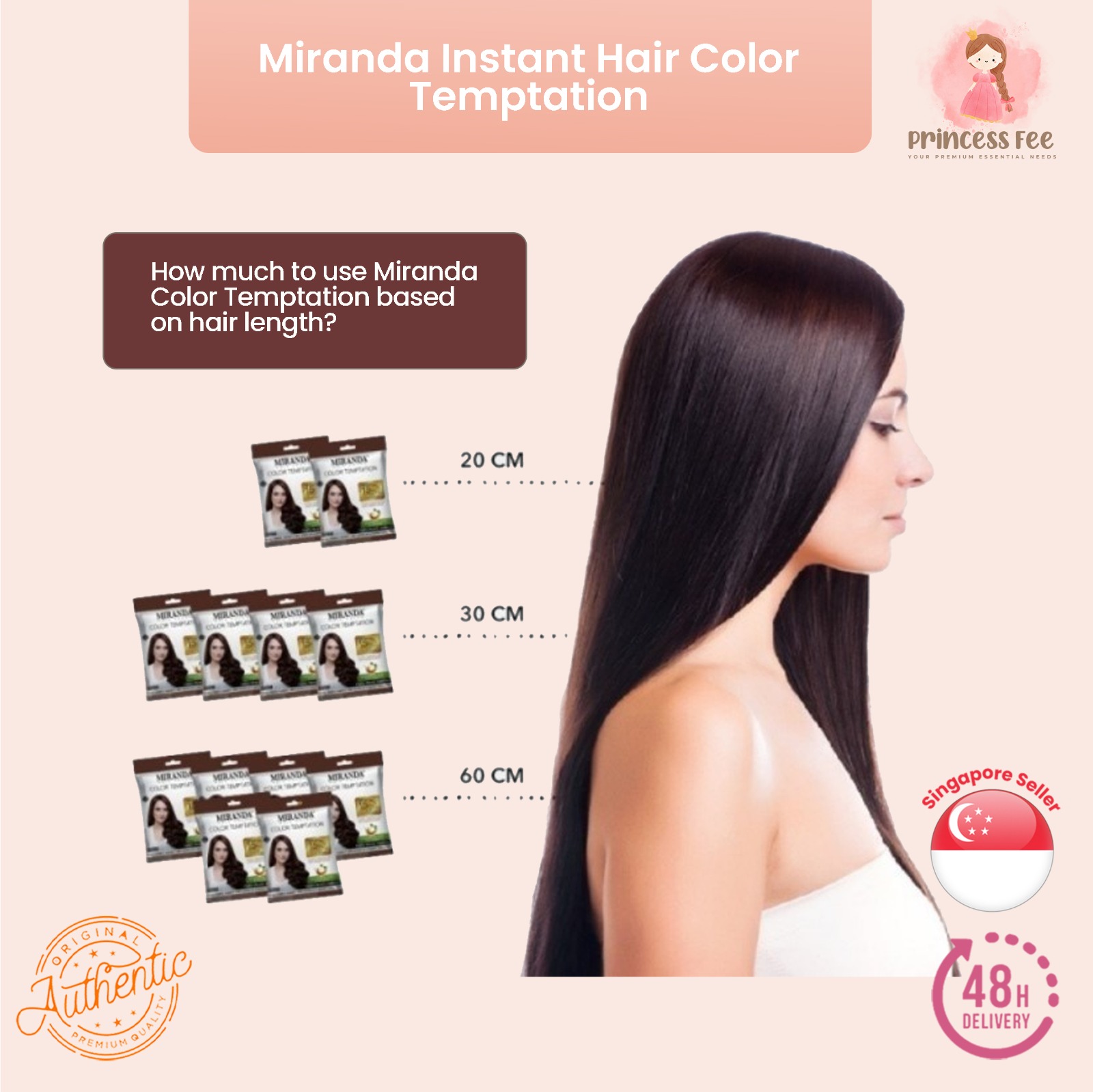 SG - MIRANDA Hair Color Temptation 20ml / MIRANDA Permanent Hair Color ...