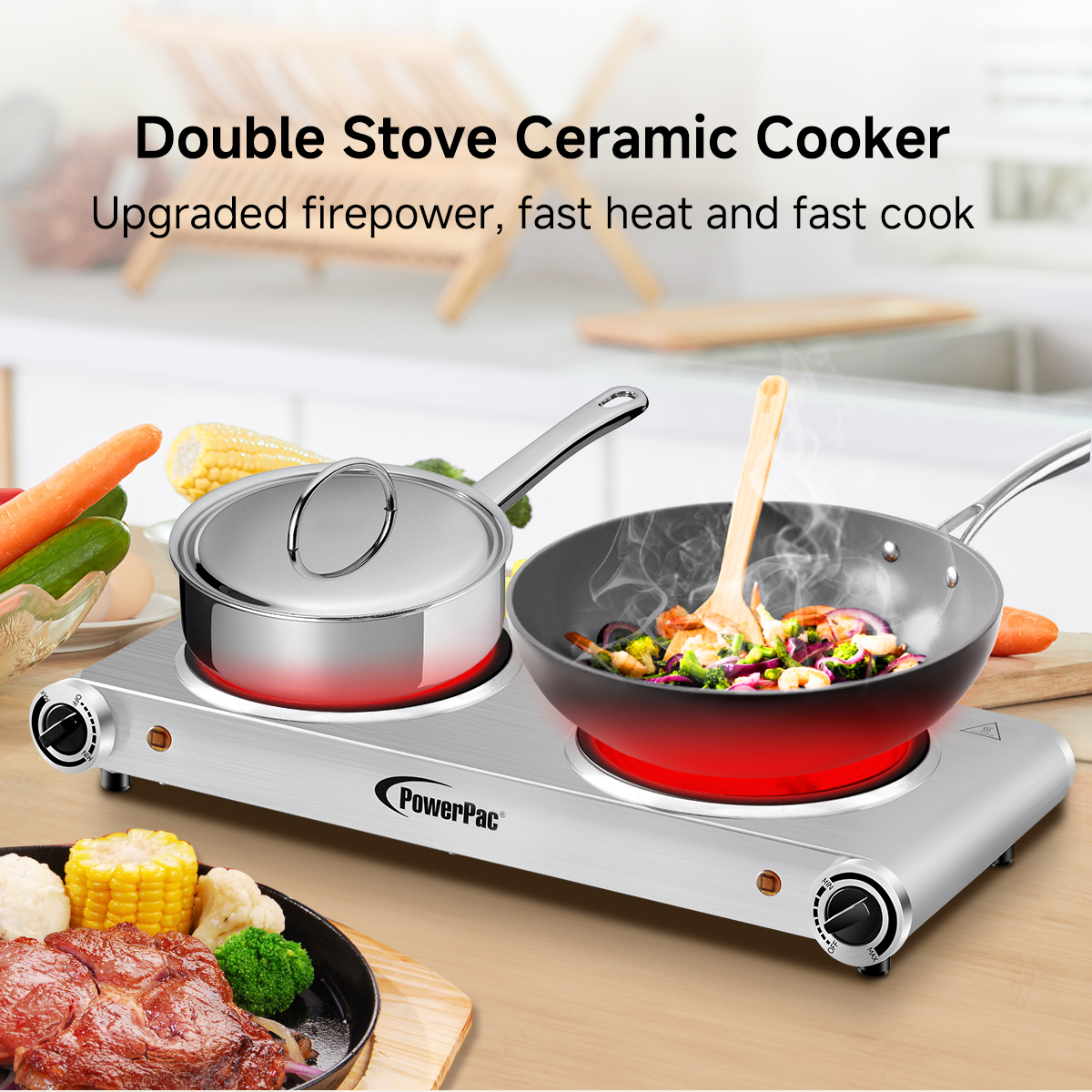 PowerPac Double Stove, Double Burner, Ceramic Cooker, Infrared Cooker ...