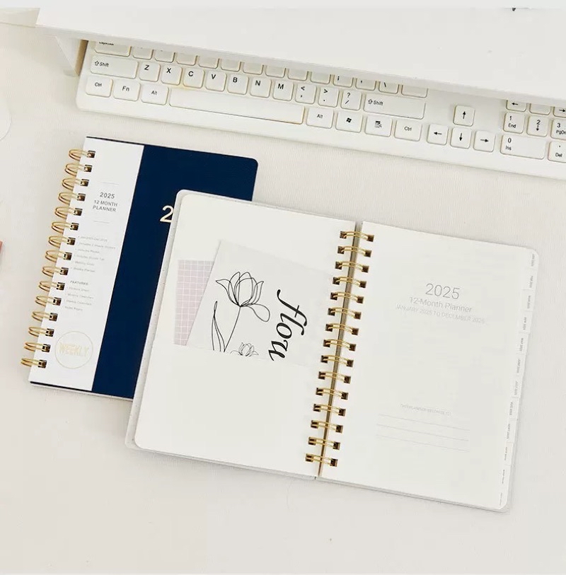 🌟SG Instock🌟A5 2025 Weekly Planner Notebook English Version Spiral Coil ...