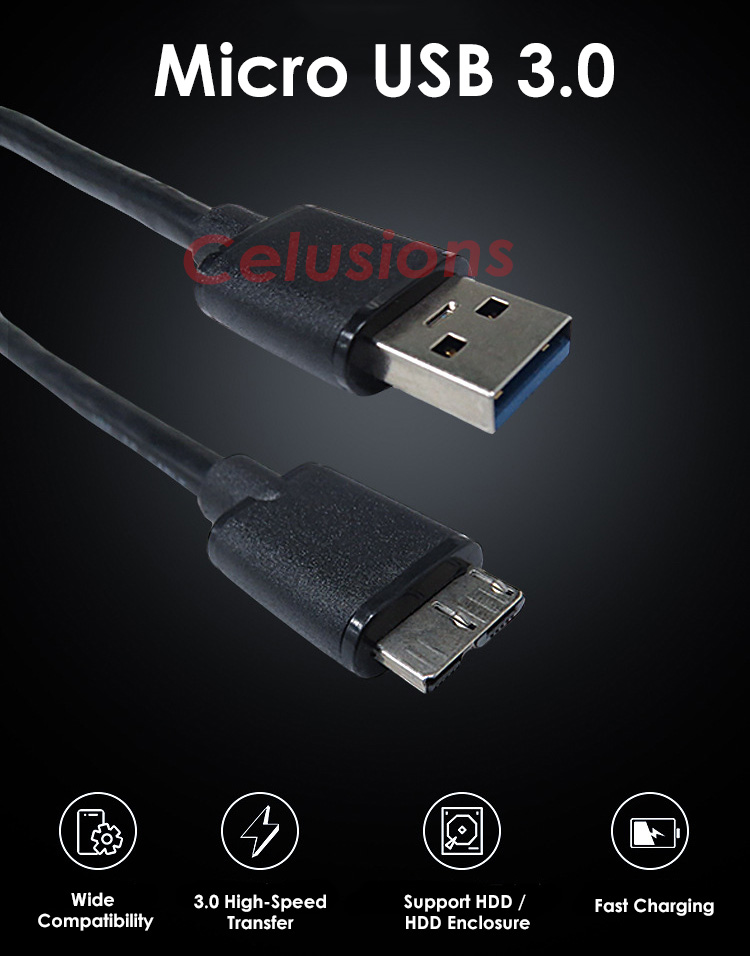 ⭐30 | 40 | 50cm USB 3.0 Cable⭐ For Portable External Hard Drive Hard ...