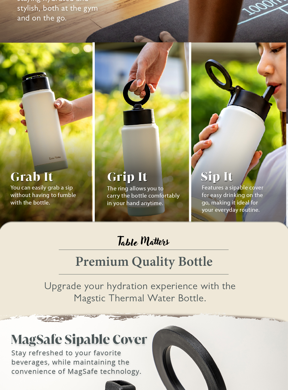 Table Matters - MAGSTIC -700ml iPhone Magsafe Compatible Thermal Water ...