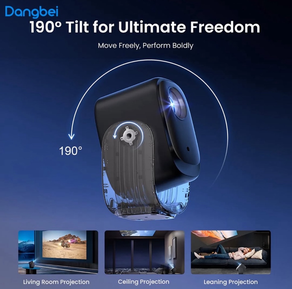 Dangbei N2 Mini 2025 with Gimbal Stand, HD1080p Smart Projector c/w ...