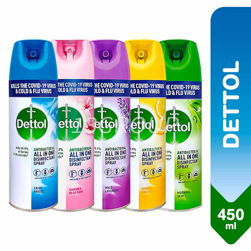 Dettol Anti-Bacterial All In One Disinfectant Spray, 450ml (Carton ...