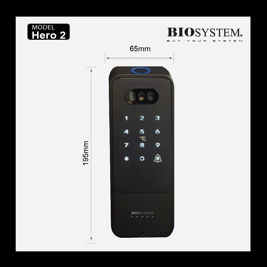 BIOSYSTEM HERO2 WIFI FACE RECOGNITION DIGITAL GATE LOCK | Shopee Singapore