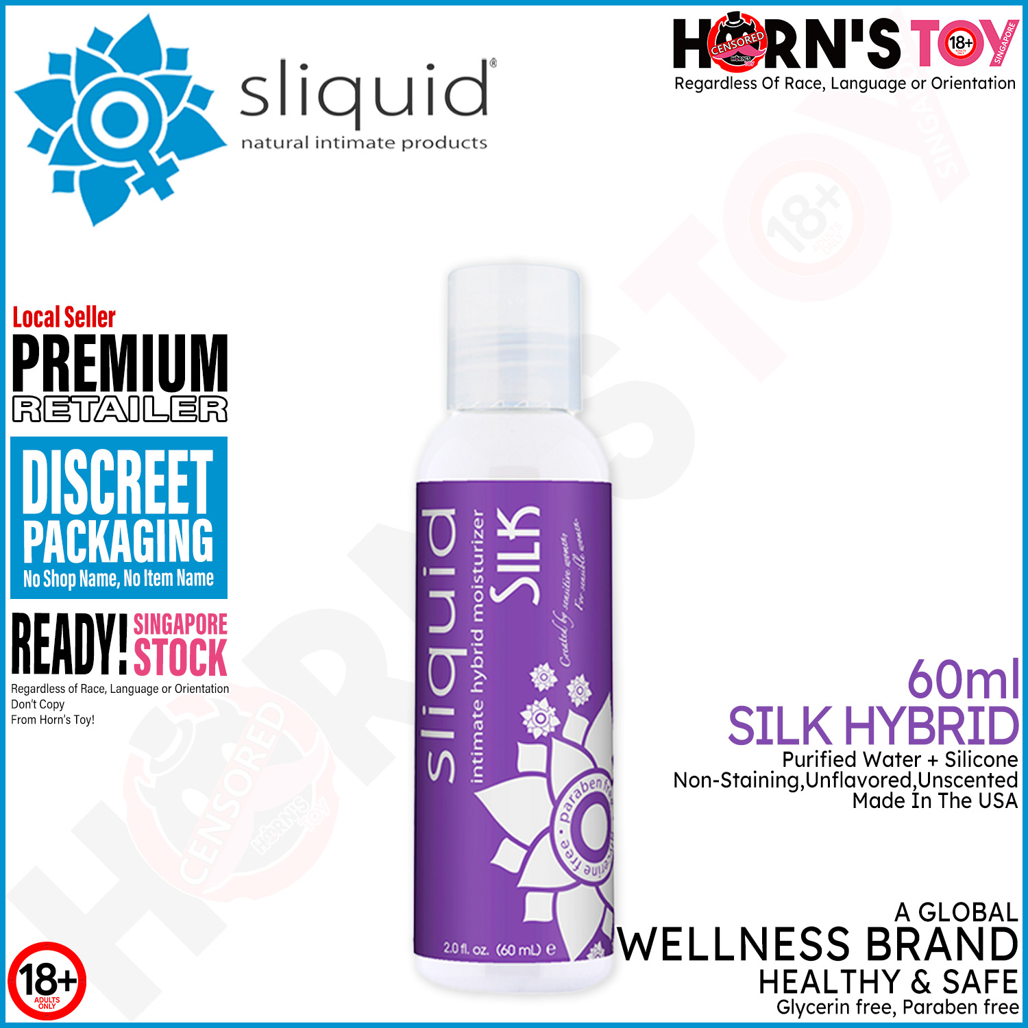 Sliquid - Silk Hybrid Water Based and Silicone Lubricant Body Friendly ...