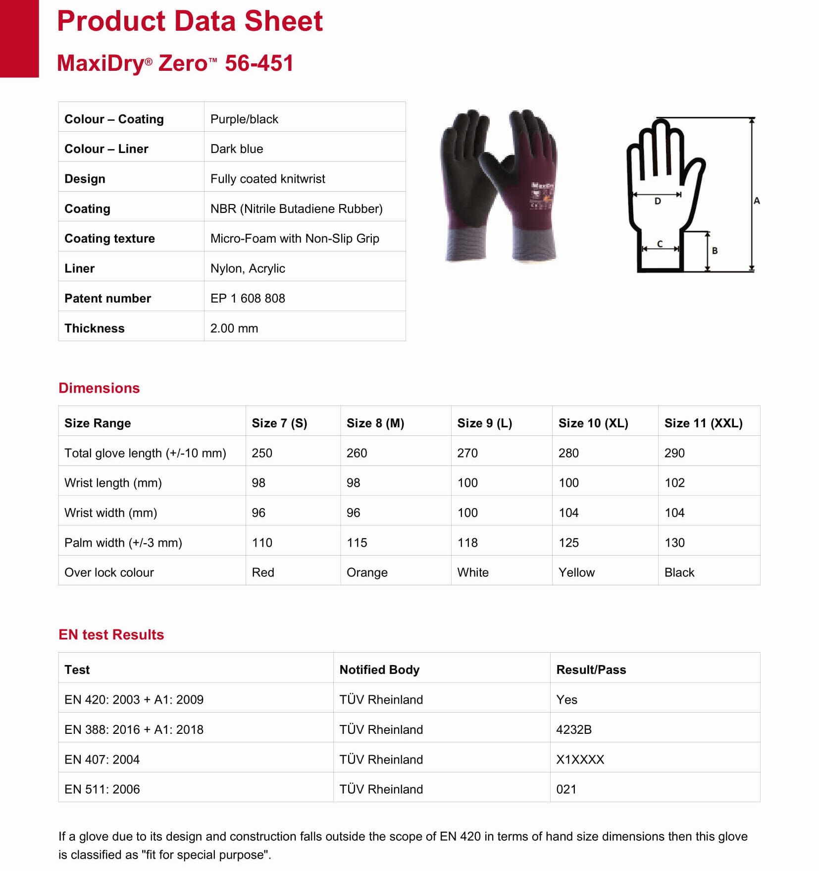 ATG MaxiDry Zero 56-451 Touchscreen Fully Coated Knitwrist Safety ...