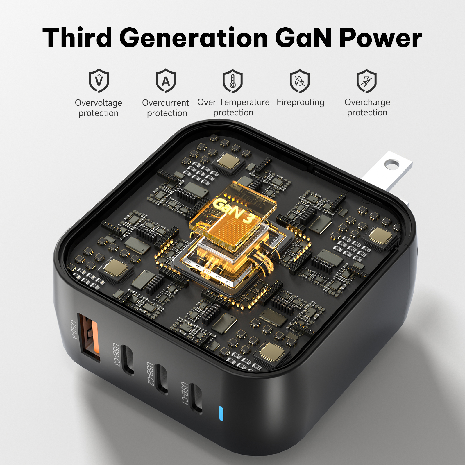 Griffin 100W USB C GaN III Super-FAST Wall Charger, PD 3.0 PPS, 4-Port ...