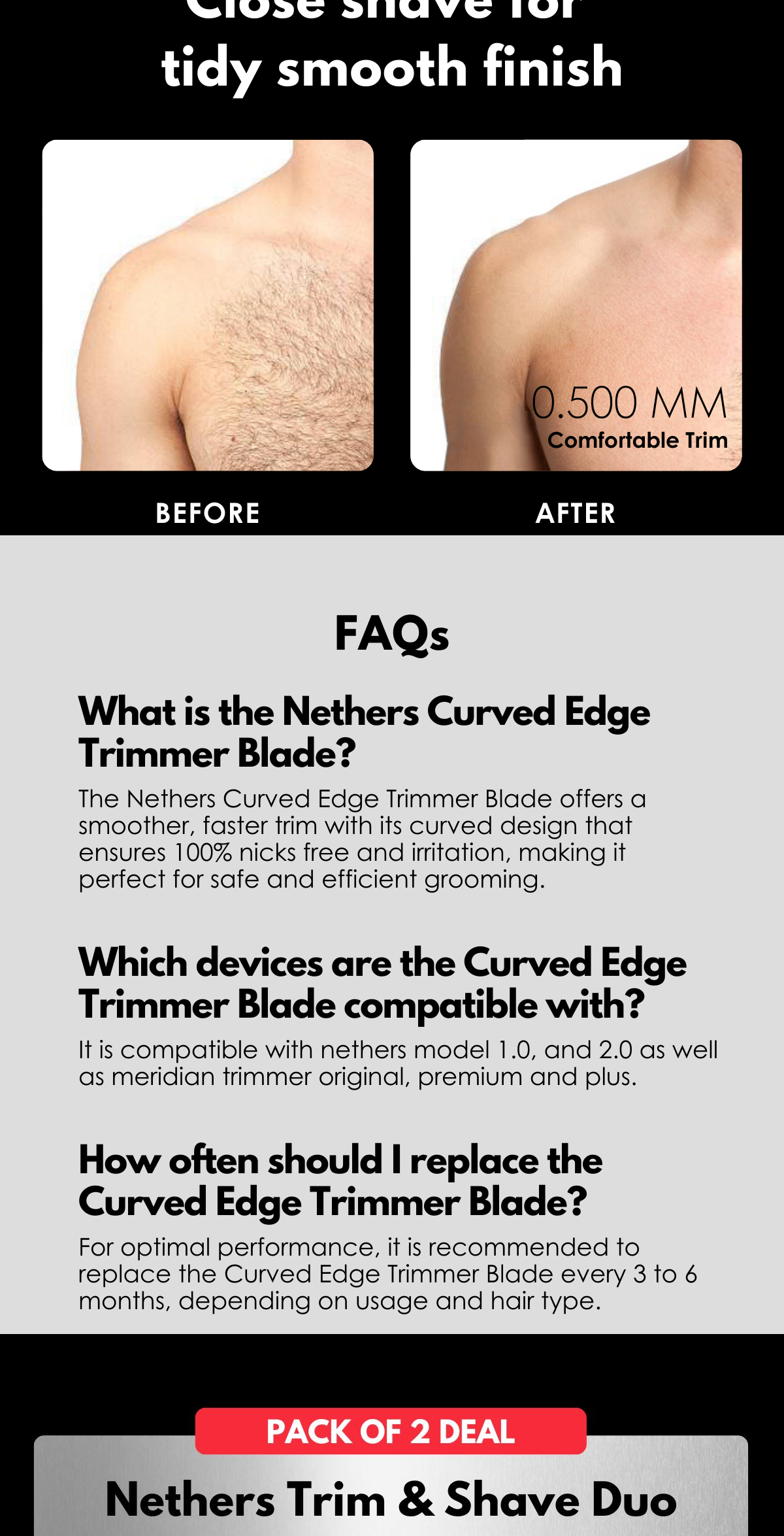 Nethers Undercut Trimmer CURVED EDGE Foil & Trimmer Replacement Blade ...