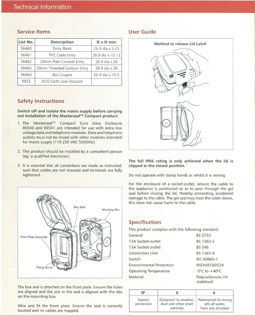 MK Masterseal™ Compact Weatherproof Switch Socket Outlet 13A, IP66 ...
