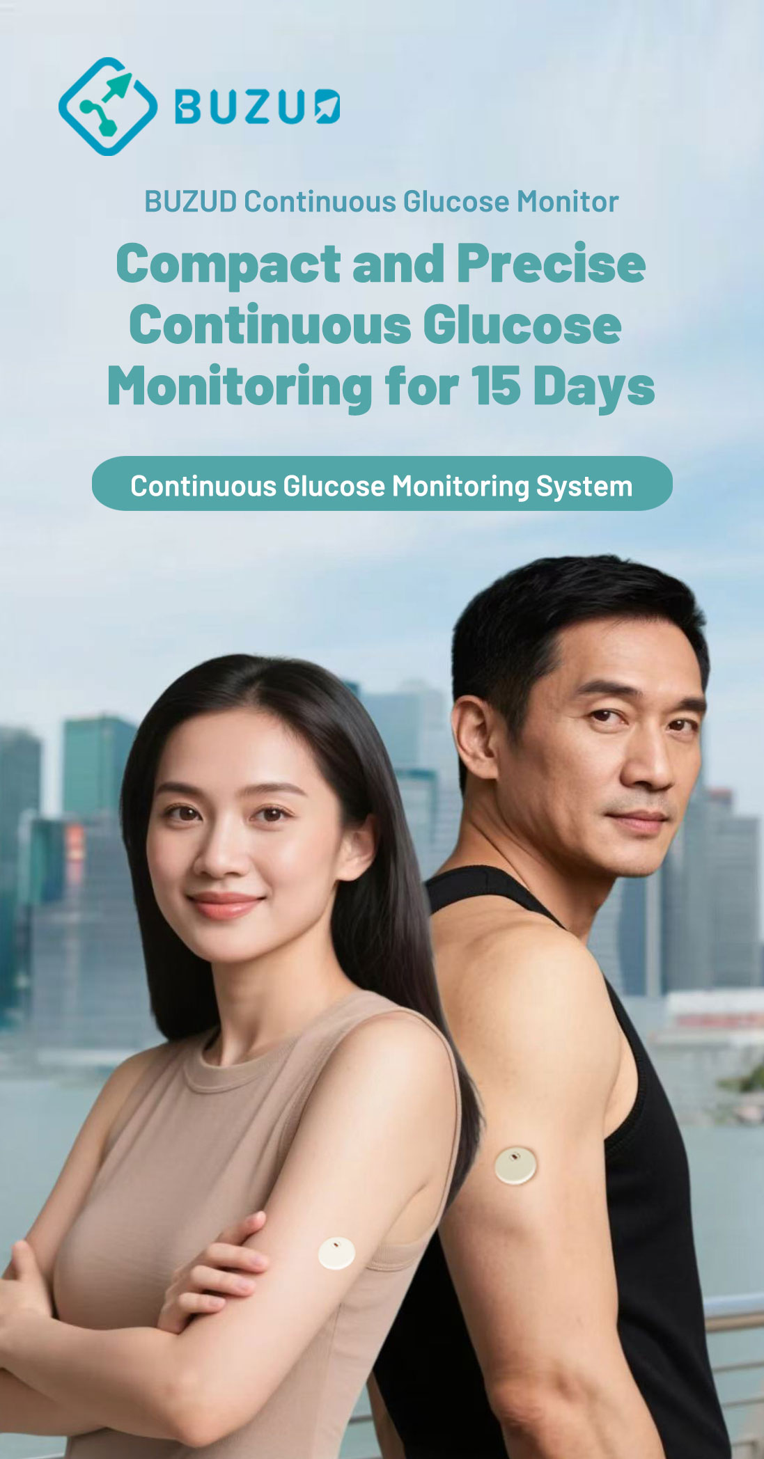 BUZUD Continuous Glucose Monitoring System 2.0 CGM Blood Glucose ...