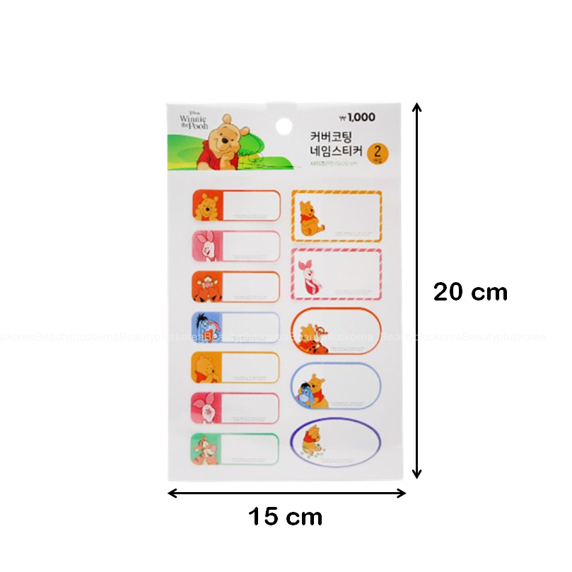 [DAISO] Winnie The Pooh Cover Name Sticker 2p | Shopee Singapore