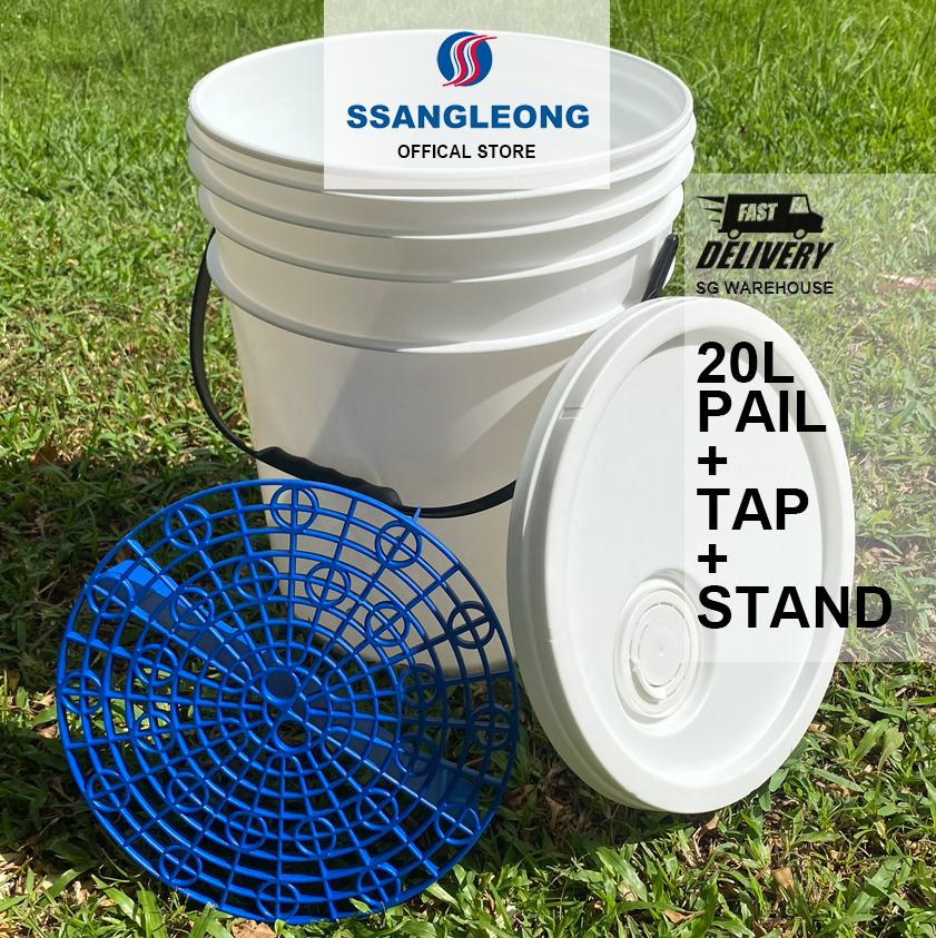[SG STOCK] 20L Food Grade Pail W/WO Discharge Tap and Inner Stand ...
