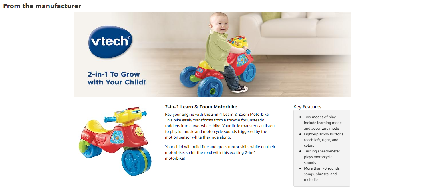 VTech 2 In 1 Learn & Zoom Motor Bike | Shopee Singapore