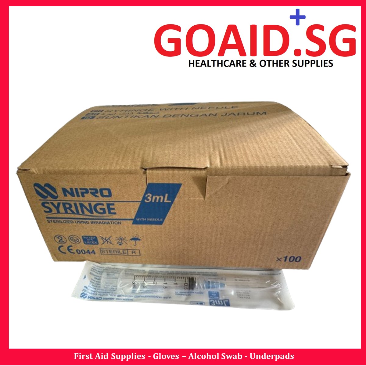 Sterile Nipro Syringe with Needle Luer Lock (3ml) (1 box = 100 pcs) | Shopee Singapore