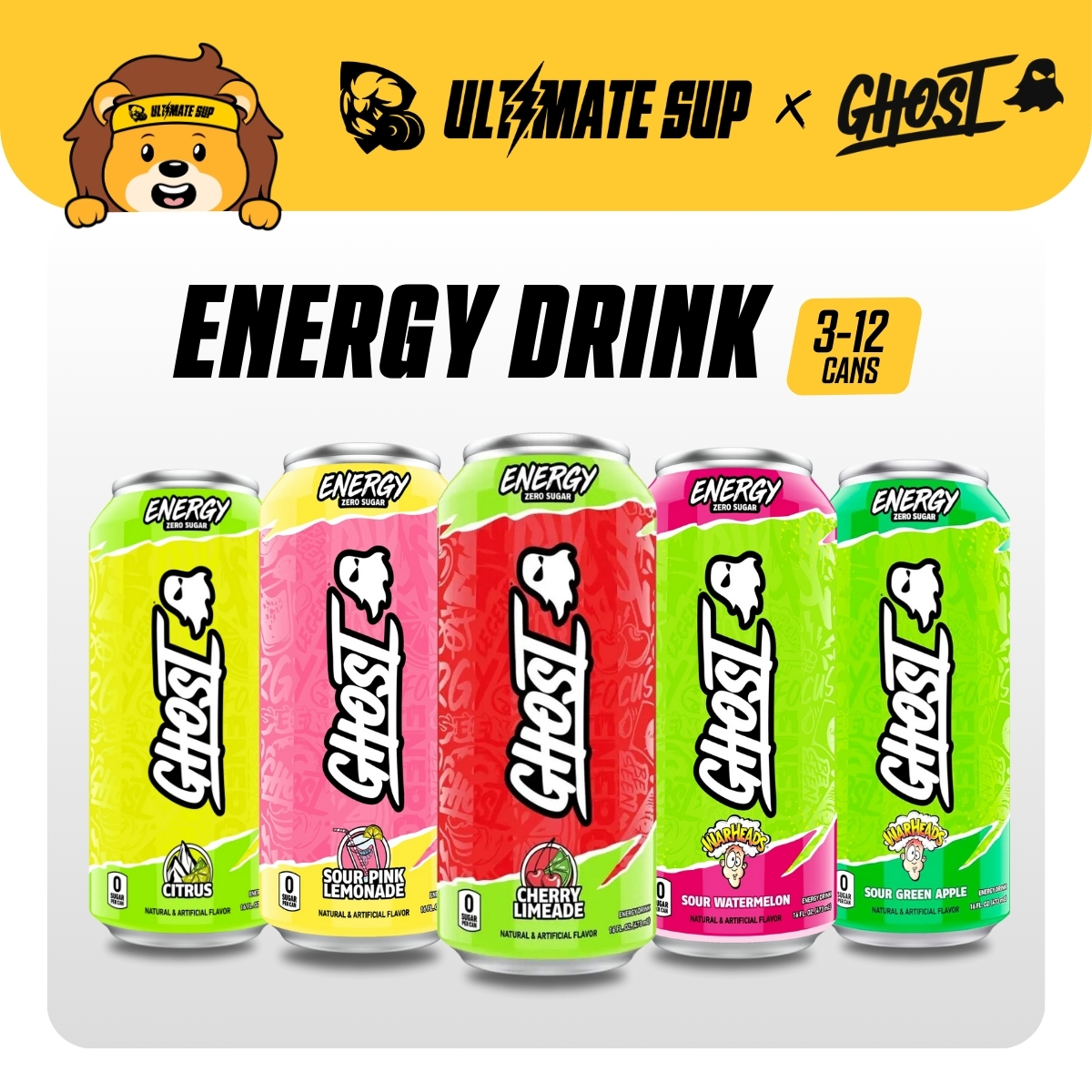 GHOST Energy Drink, 200mg of Caffeine, Enhance Endurance, Boost Energy ...