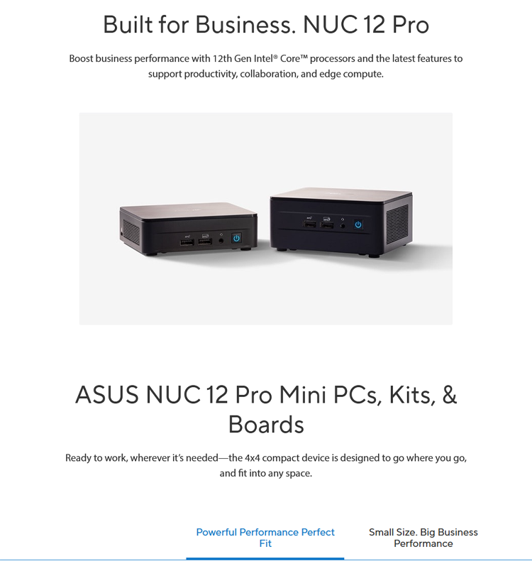 INTEL NUC 12 PRO KIT WALL STREET CANYON NUC12WSHi5/NUC12WSHi7 ...