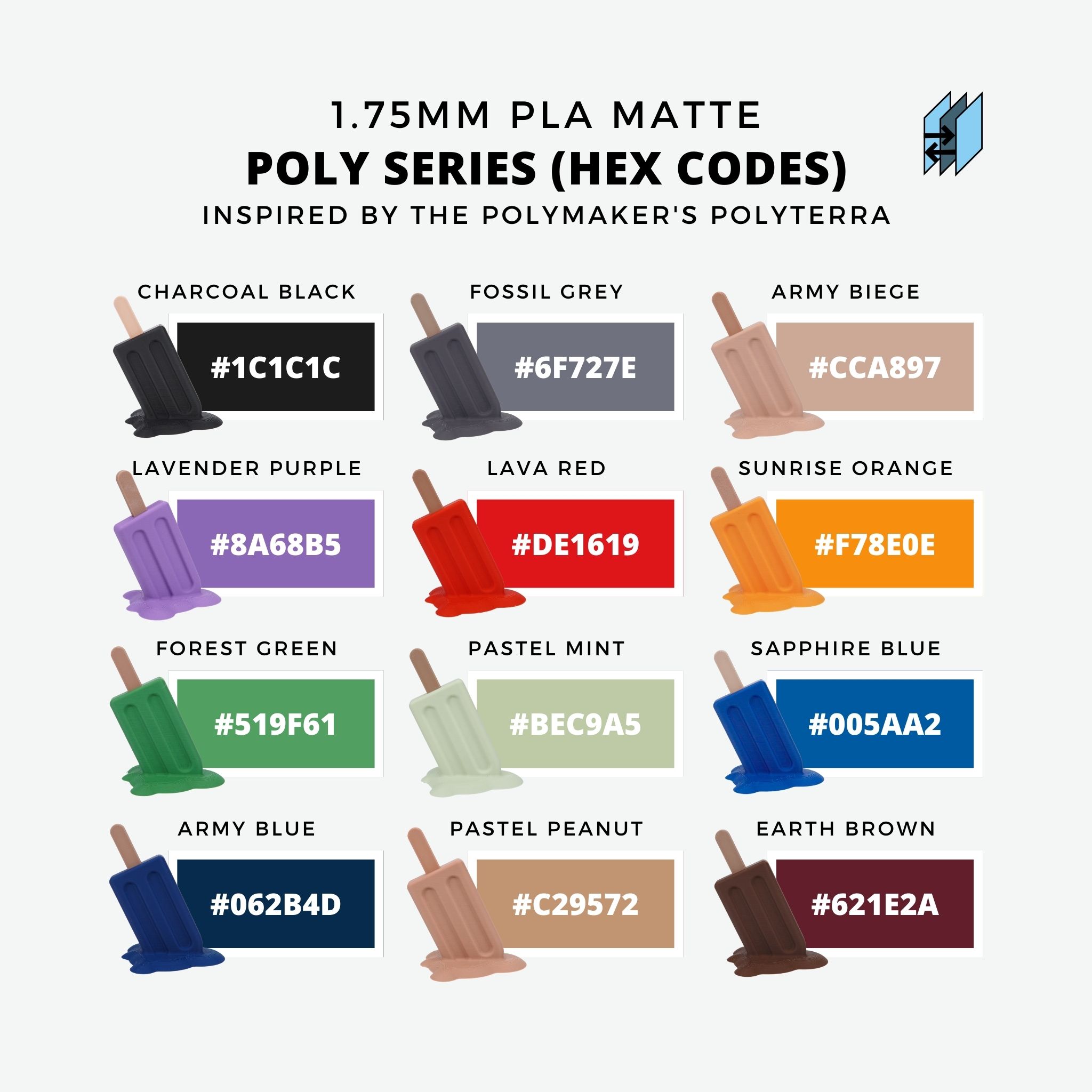 (Local Stock) Matte PLA Filament Series 1.75mm 1kg for 3D Printer ...