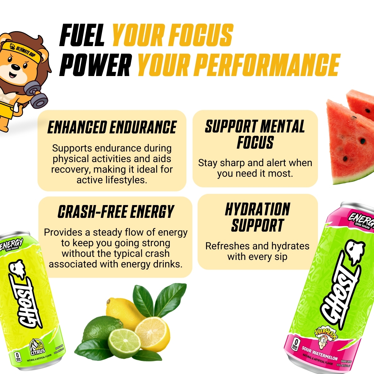 GHOST Energy Drink, 200mg of Caffeine, Enhance Endurance, Boost Energy ...