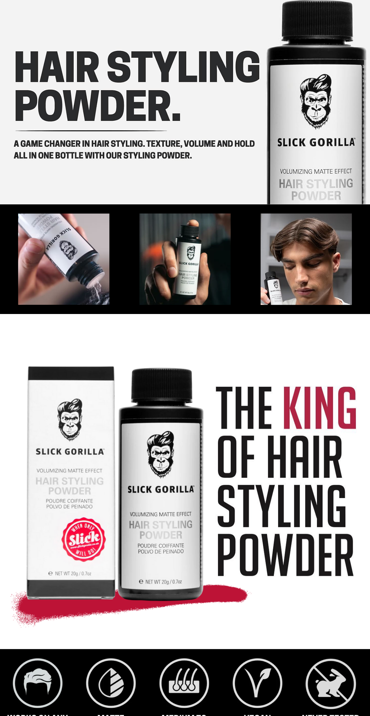 Slick Gorilla Hair Styling Powder | Shopee Singapore