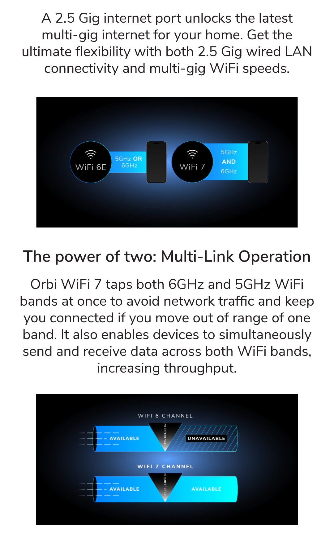 NETGEAR Orbi 770 (RBE772) WiFi 7 Mesh System: 2-Pack, Tri-Band, Up to ...