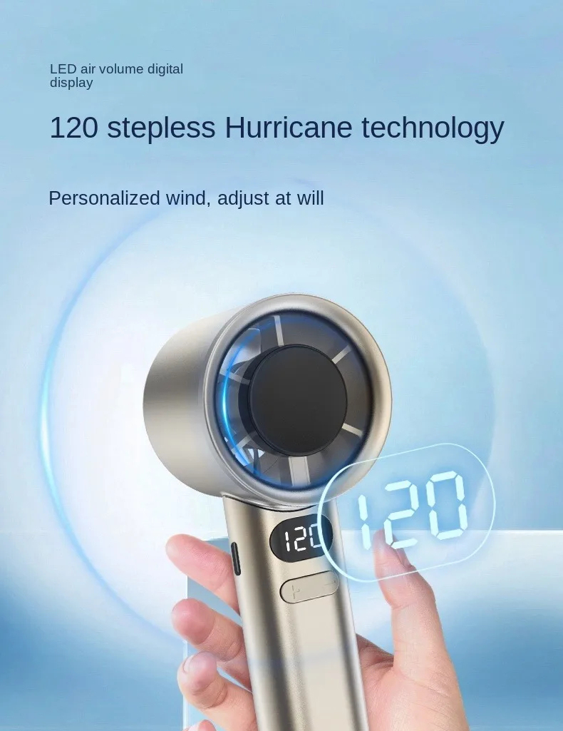 [SG] Portable Mini Jet Fan 120 Speeds Strong Wind Cooling USB Handheld ...