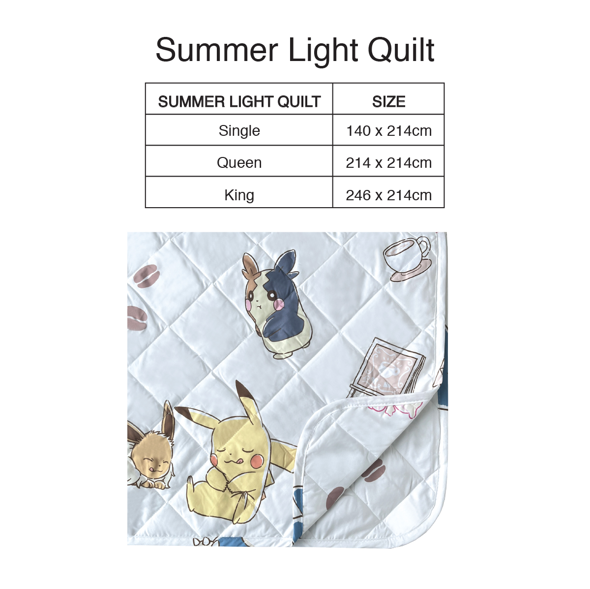 Pokemon Fitted Bedsheet Set / Summer Light Quilt, 900 Thread Count ...