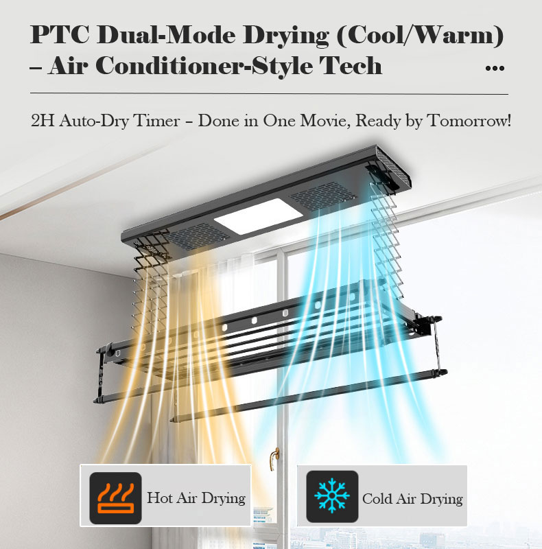 【Local Ready Stock + FREE INSTALLATION】Upgrade Automated Laundry Rack ...