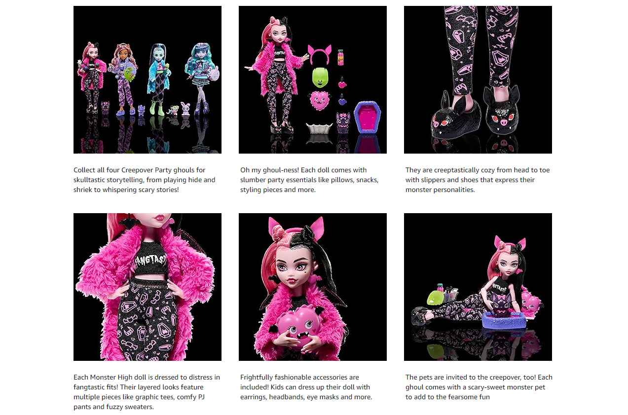 Monster High Creepover Party Doll, Twyla with Pet Bunny Dustin ...