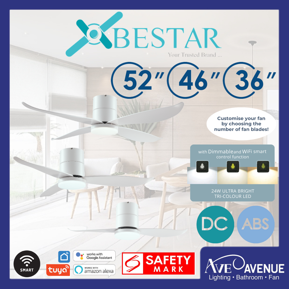 BESTAR Falcon Smart WiFi DC Motor 36/46/52 Inch Ceiling Fan with ...