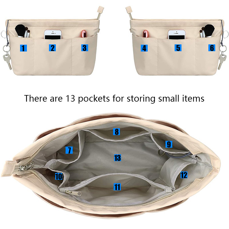 [SG SELLER] Nylon Inner Bag Liner bag Purse Organizer Insert with ...