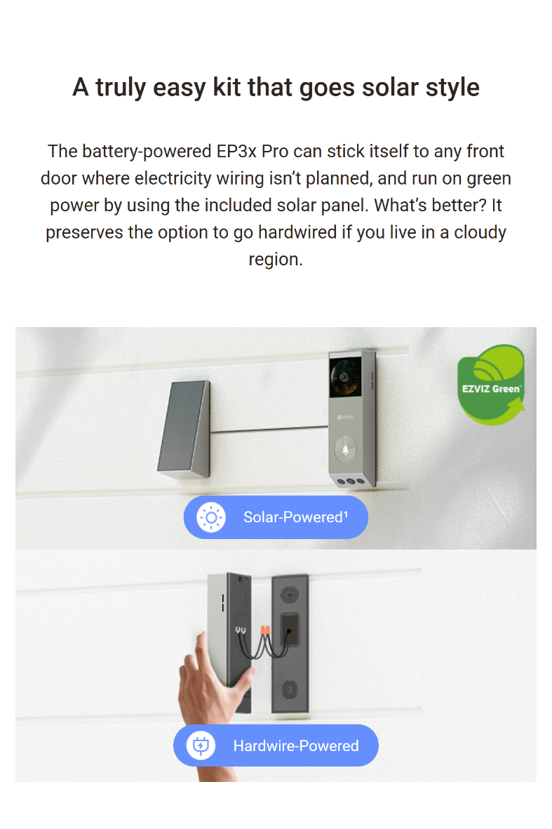 EZVIZ EP3X Pro 2K 3MP Smart Doorbell Security Camera Home Surveillance ...