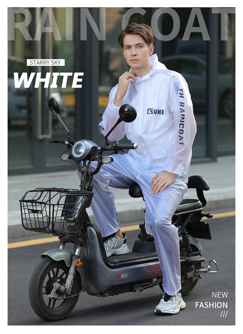 Split Raincoat Set for Motorcycle Unisex Rain Coat Brim High Reflective ...