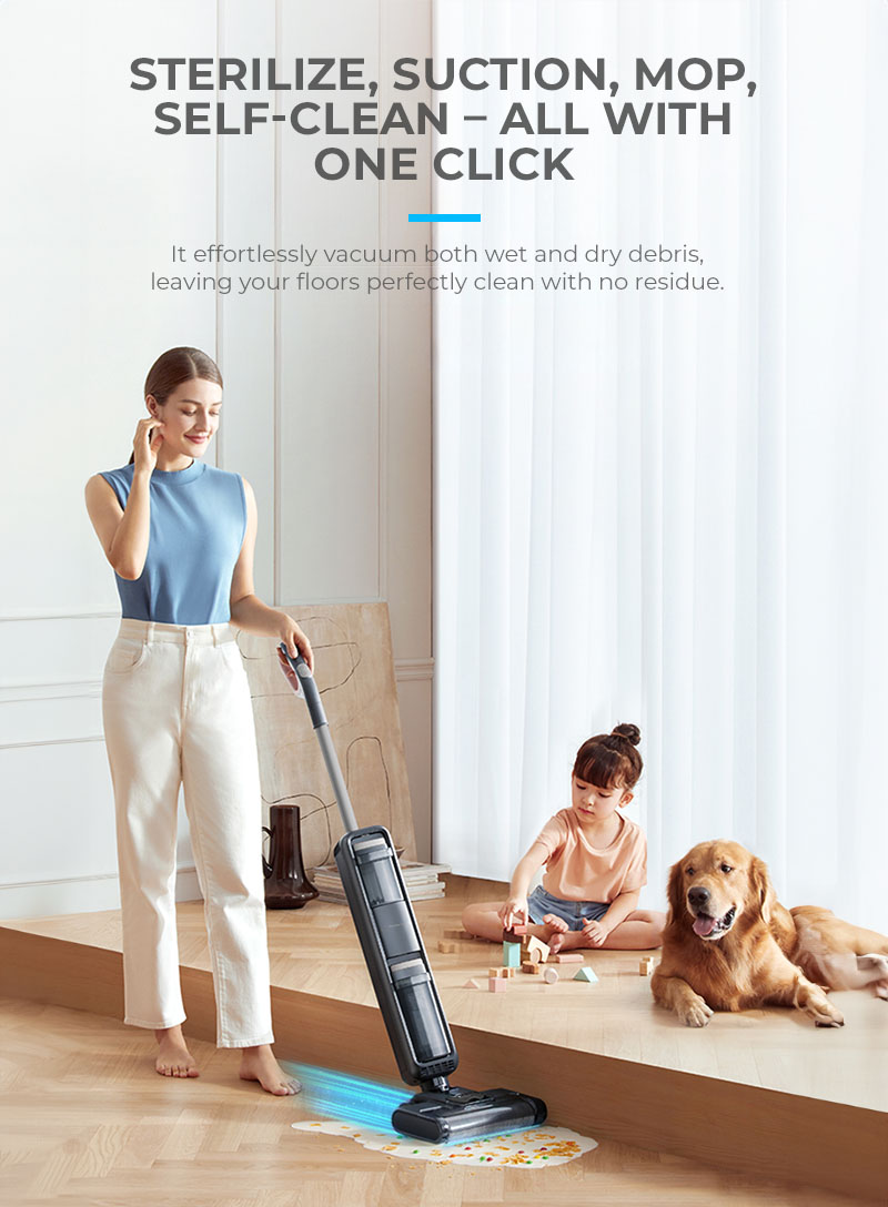 Mistral Cordless Floor Washer Vacuum Cleaner with Self-cleaning ...