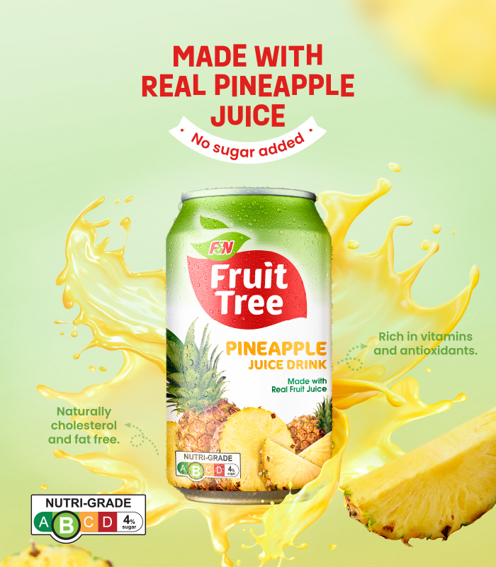F&N Fruit Tree Pineapple Juice 300ML X 24 (CAN) | Shopee Singapore